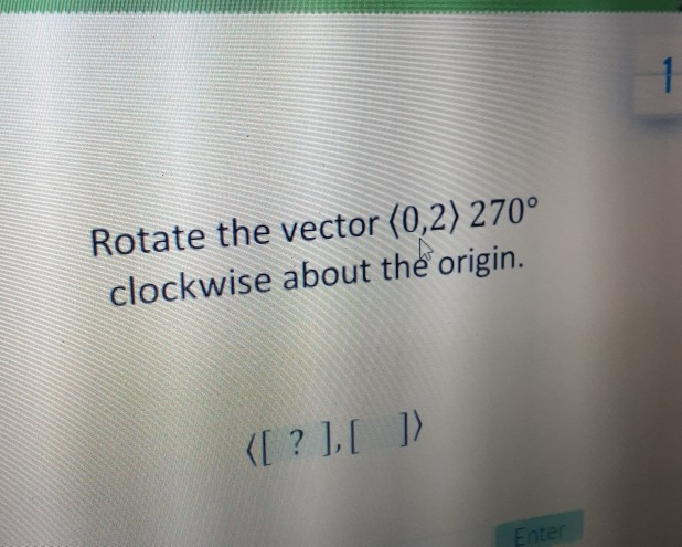 Solved Rotate the vector (0,2) 270° clockwise about the | Chegg.com