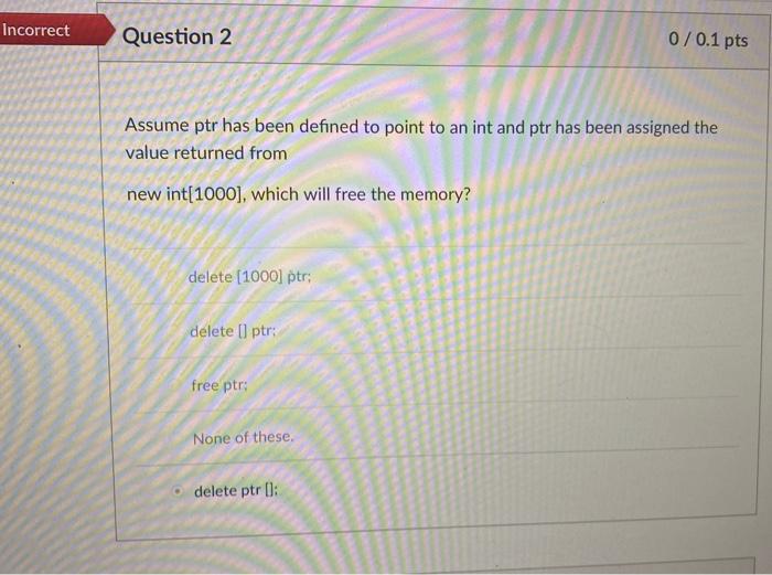 Which one is a valid expression for allocating the | Chegg.com