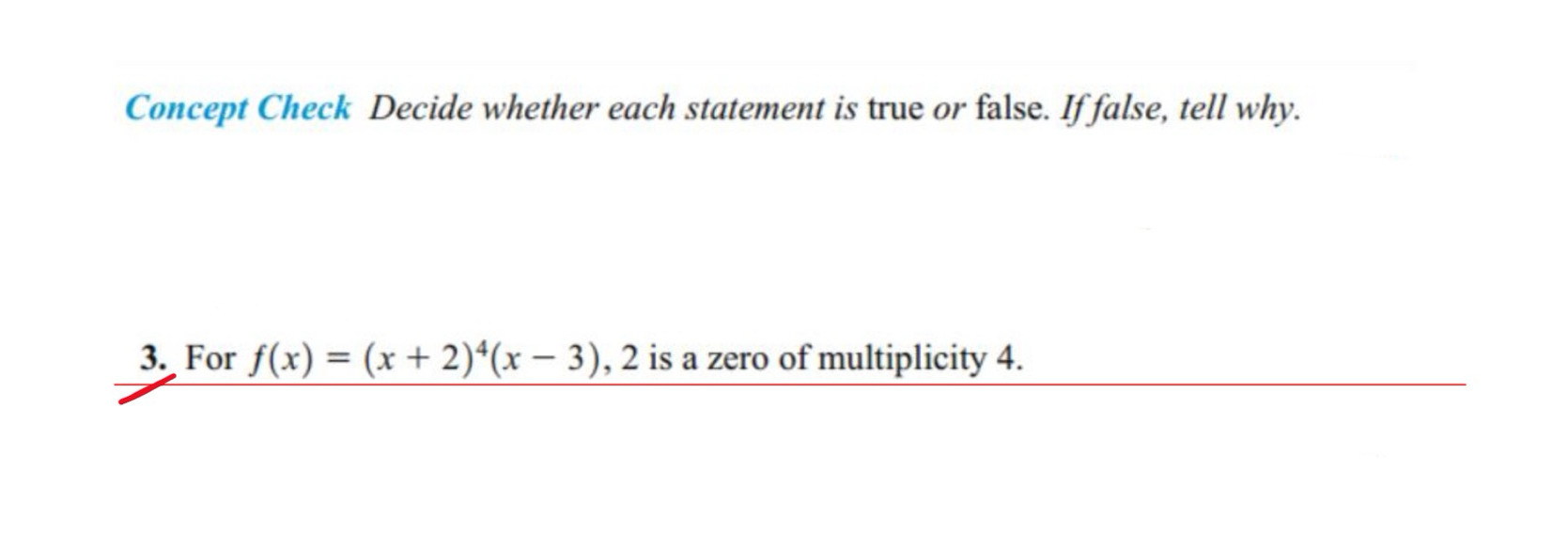 Solved Concept Check Decide whether each statement is true | Chegg.com