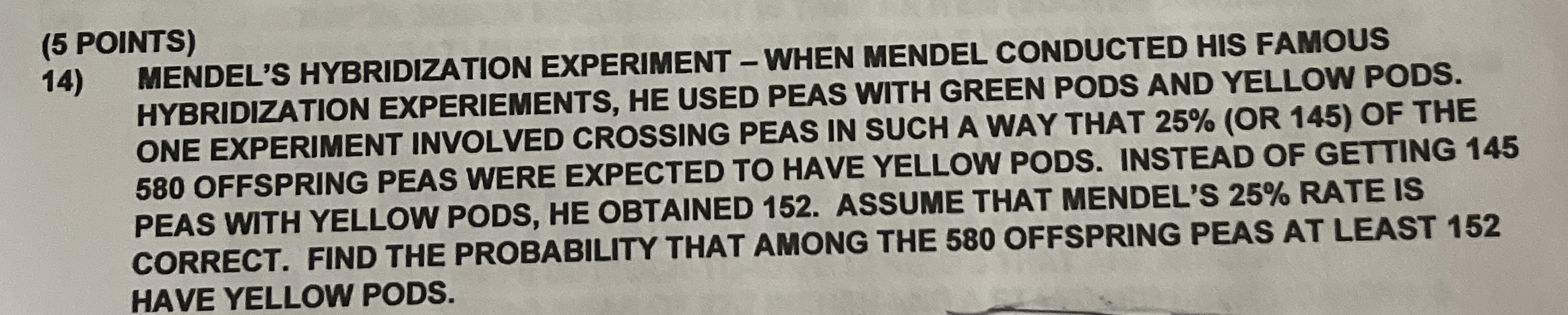 Solved How to solve (5 ﻿POINTS)MENDEL'S HYBRIDIZATION | Chegg.com