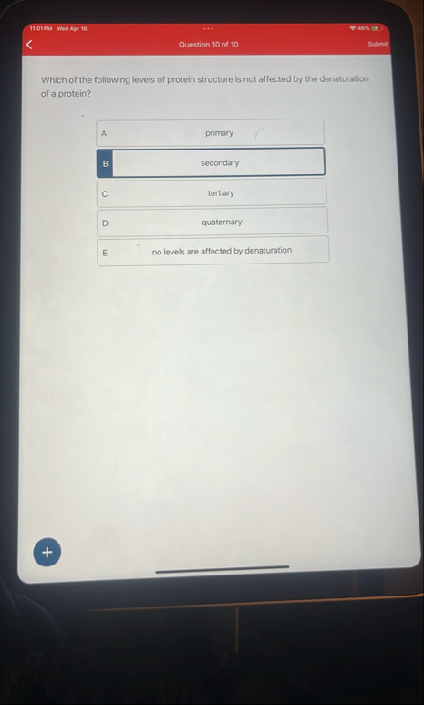Solved 11:0tPM Wed Aer 1620%Question 10 ﻿of 10Subm:Which of | Chegg.com