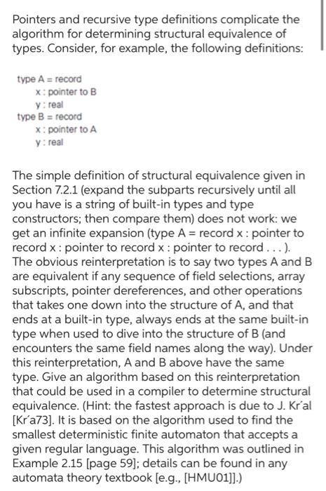 Solved Pointers and recursive type definitions complicate | Chegg.com