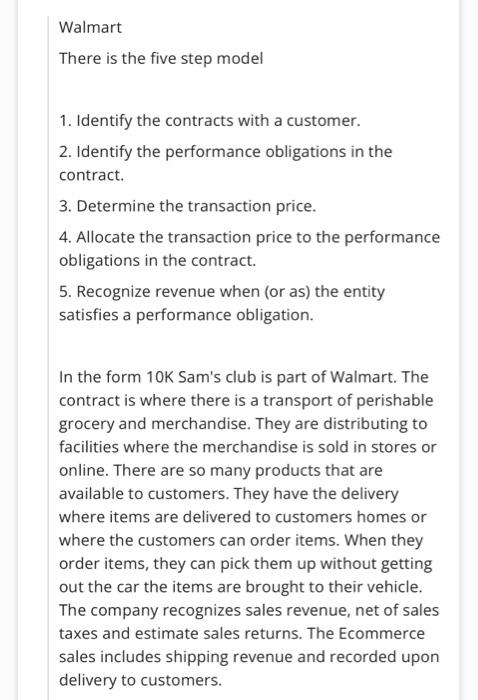 Solved Walmart There is the five step model 1. Identify the | Chegg.com