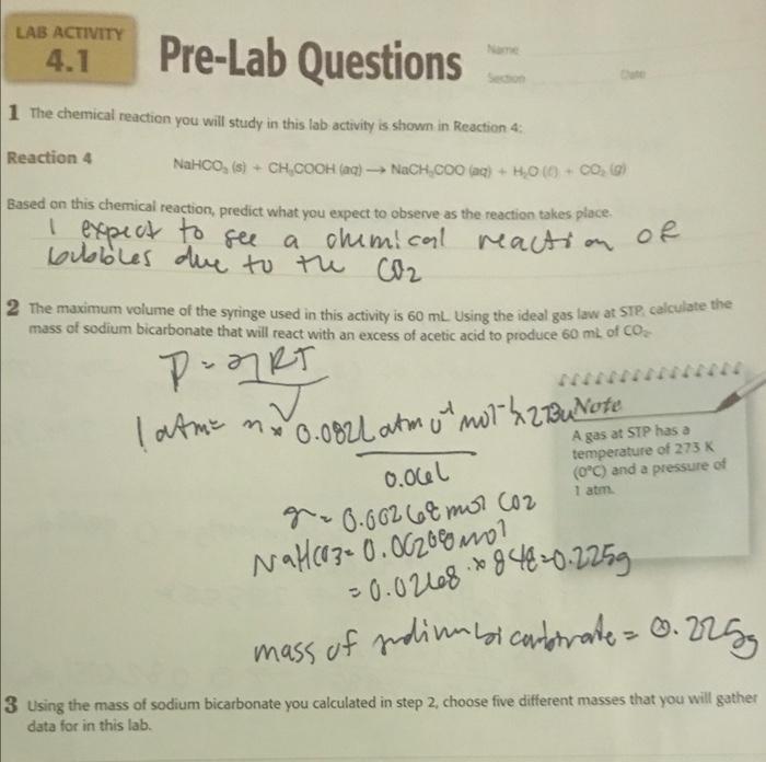 Solved LAB ACTIVITY 4.1 Pre-Lab Questions 1 The chemical | Chegg.com