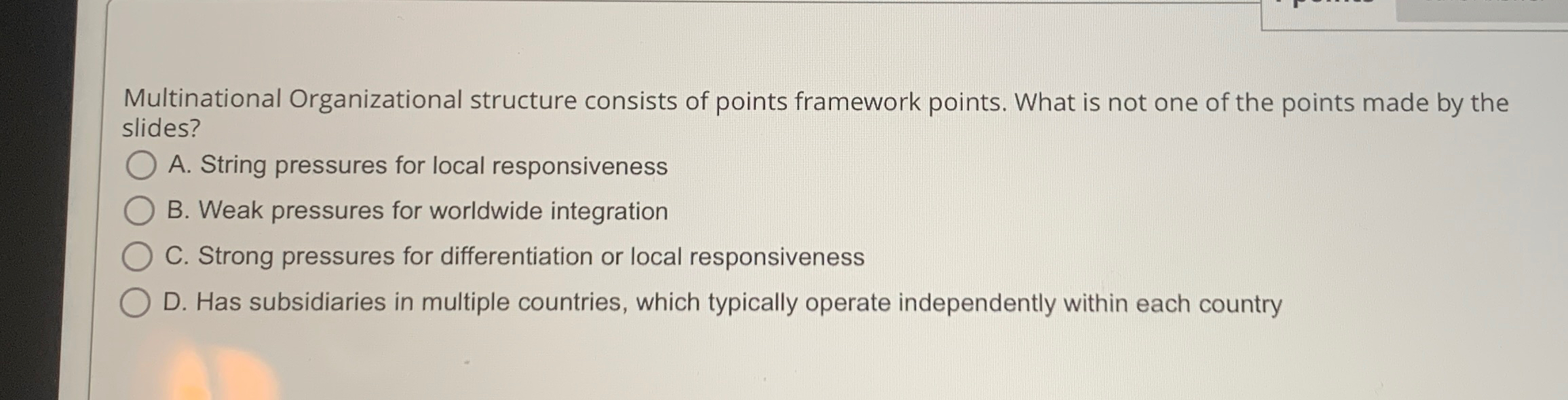 Solved Multinational Organizational structure consists of | Chegg.com