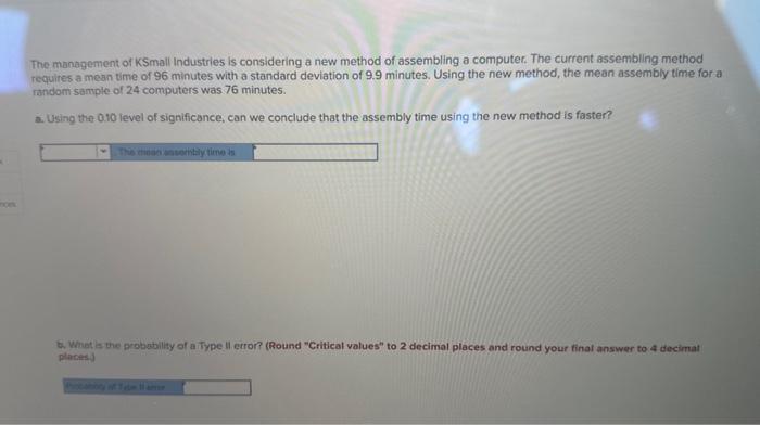 Solved The management of KSmall Industries is considering a | Chegg.com