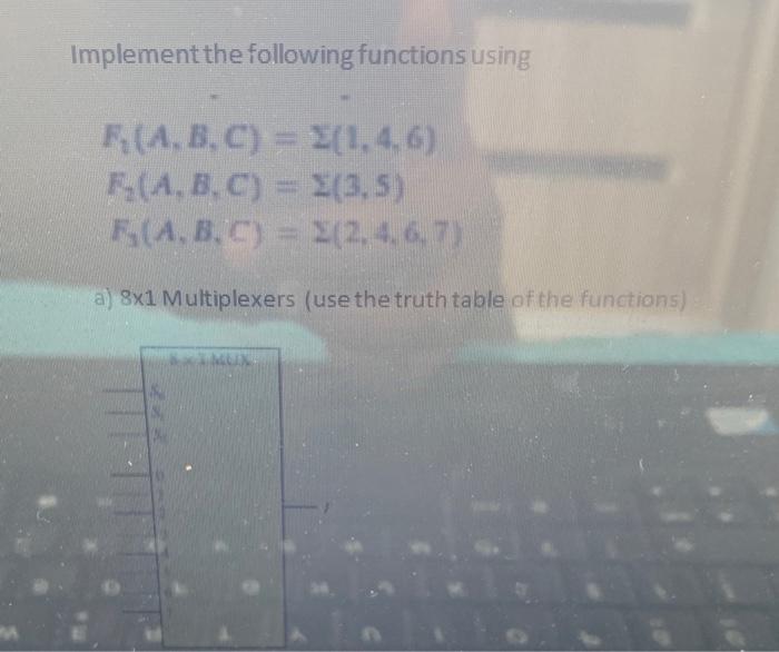Solved Implement the following functions using FLA.B.C) = | Chegg.com