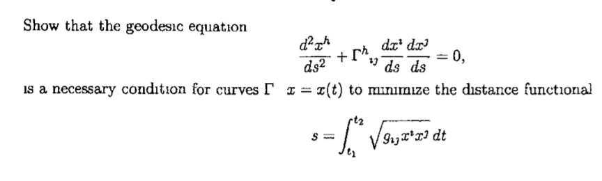 Solved Show that the geodesic | Chegg.com