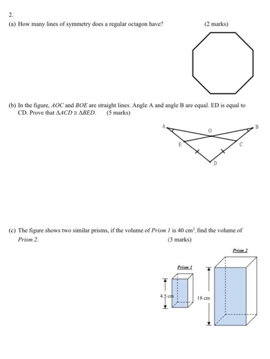 Solved 2. (a) How many lines of symmetry does a regular | Chegg.com