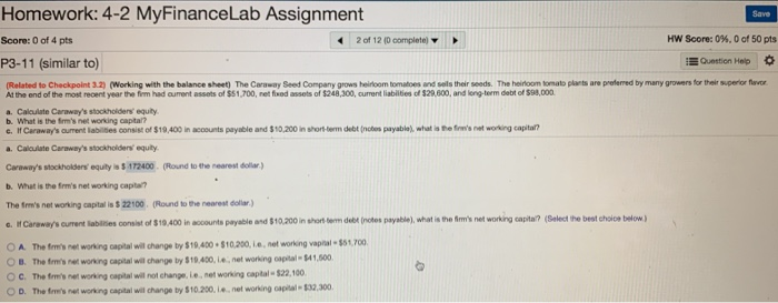 Solved Homework: 4-2 MyFinanceLab Assignment Save HW Score: | Chegg.com
