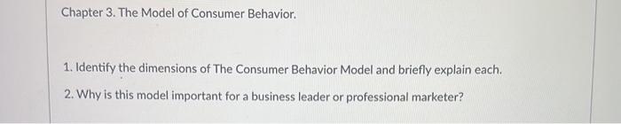 Solved Chapter 3. The Model of Consumer Behavior. 1. | Chegg.com Solved Chapter 3. The Model of Consumer Behavior. 1. | Chegg.com