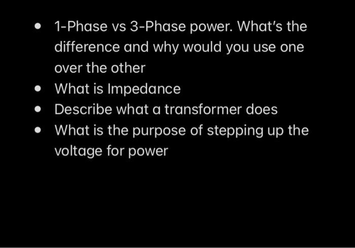Solved - 1-Phase vs 3-Phase power. What's the difference and | Chegg.com