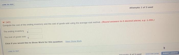 Solved Exercise 6-09 al-a2, b (Part Level Submission) | Chegg.com