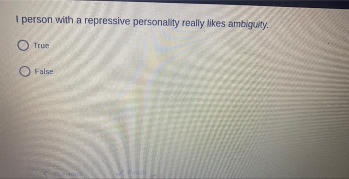 Solved I person with a repressive personality really likes | Chegg.com