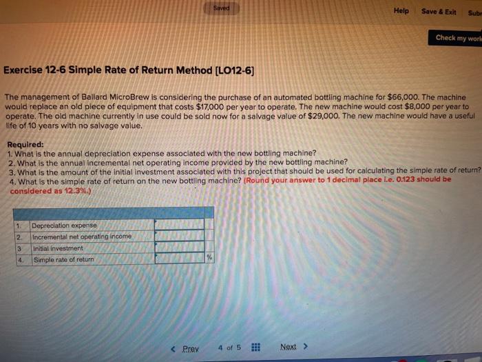 Solved Saved Help Save & Exit Subr Check my worlu Exercise | Chegg.com