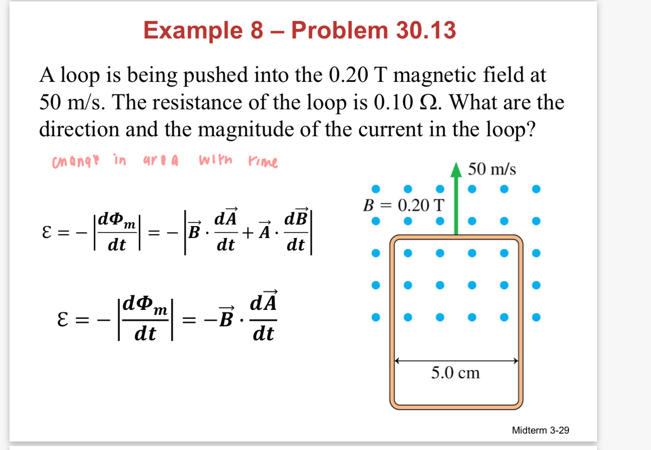 Solved Example 8 - ﻿Problem 30.13A loop is being pushed into | Chegg.com