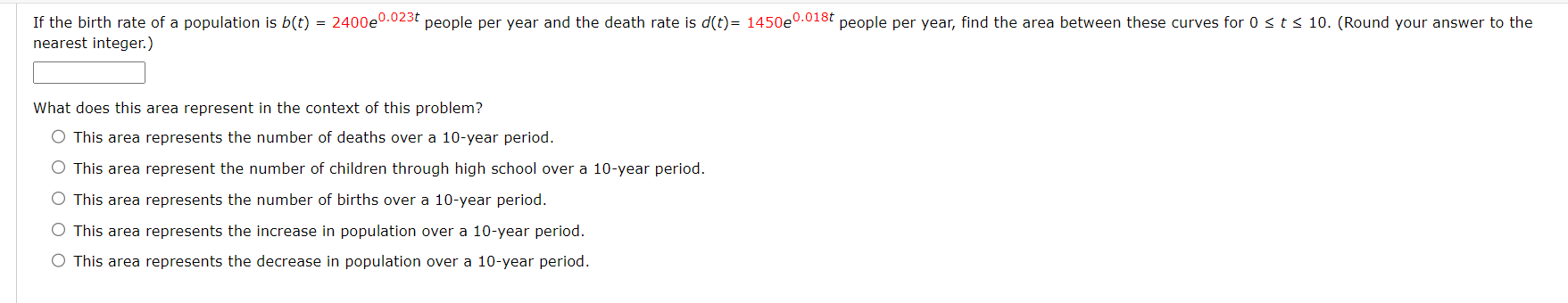 Solved nearest integer.)What does this area represent in the | Chegg.com