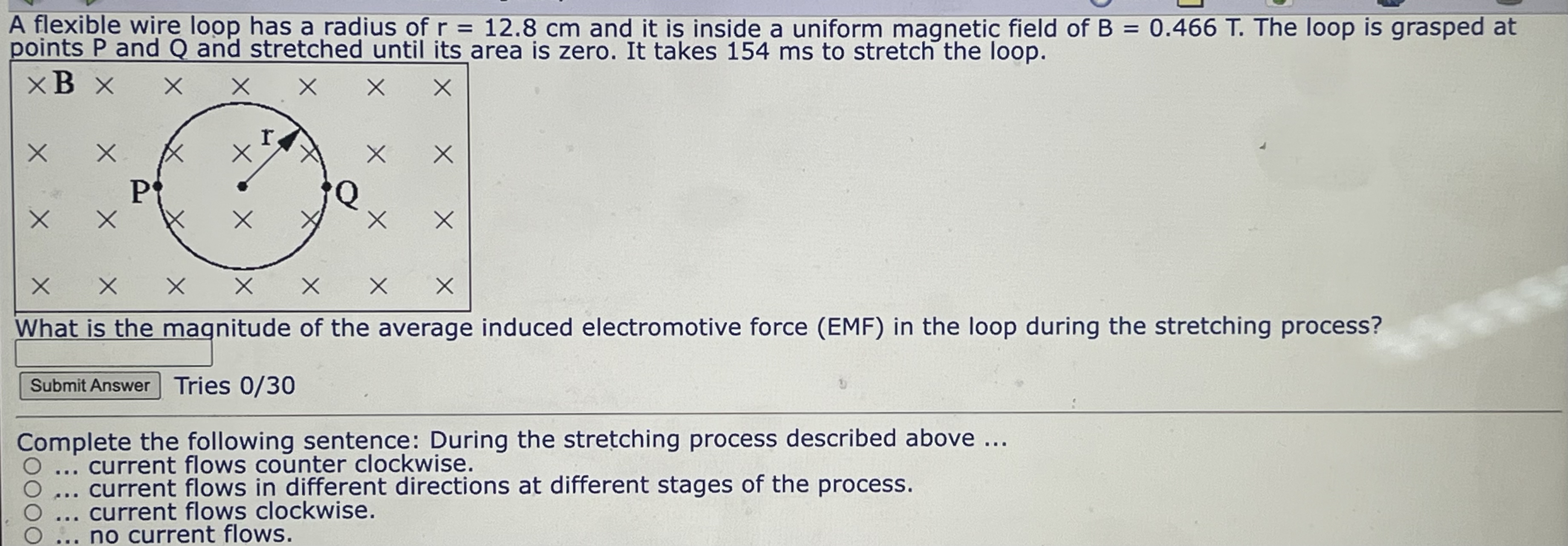 Solved A flexible wire loop has a radius of r=12.8cm ﻿and it | Chegg.com