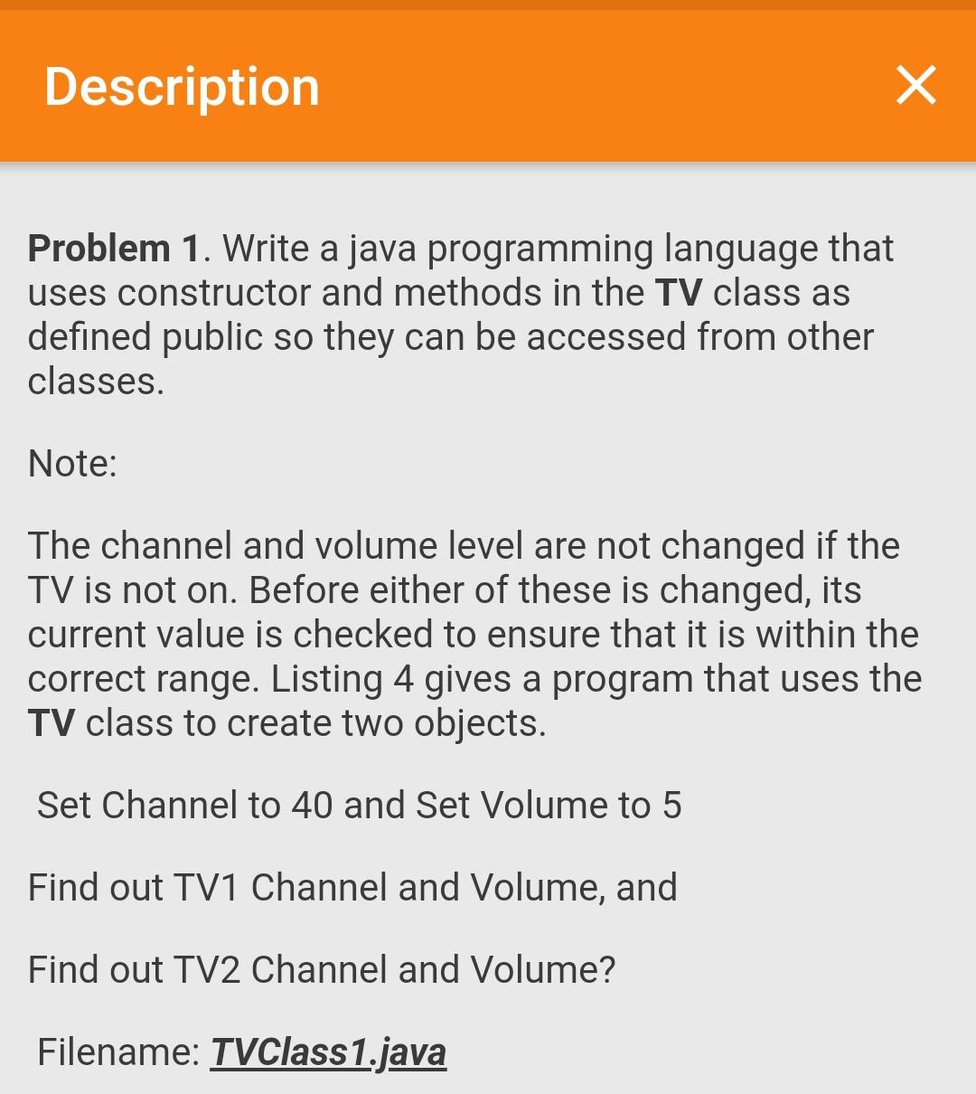 Solved Problem 1 Write A Java Programming Language That 5211