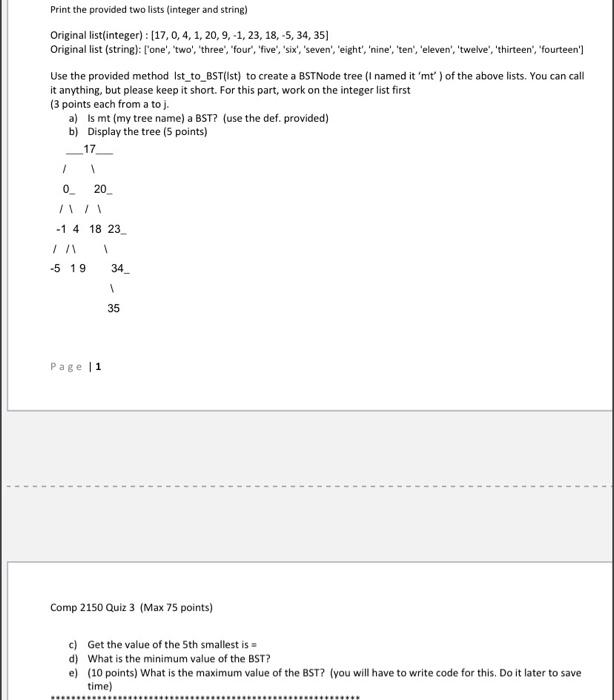 Solved Print the provided two lists (integer and string) | Chegg.com Solved Print the provided two lists (integer and string) | Chegg.com