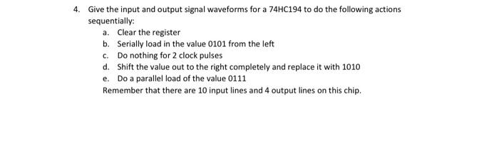 Solved 4 Give The Input And Output Signal Waveforms For A
