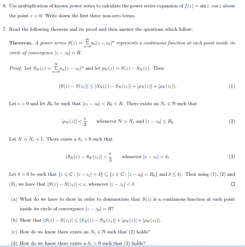 Solved 1.Use multiplication of known power series to | Chegg.com