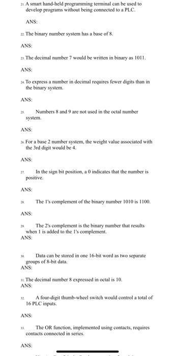 Solved 2. A smart hand-held programming terminal can be used | Chegg.com