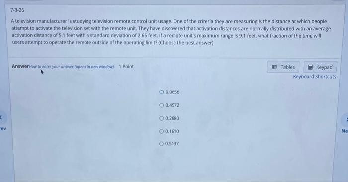 Solved A television manufacturer is studying television | Chegg.com