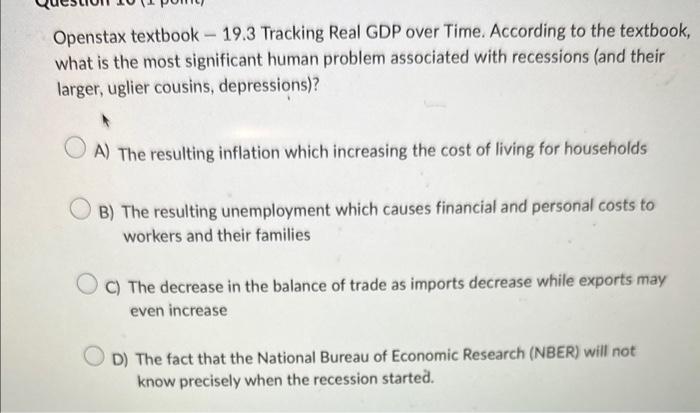 Solved Openstax textbook - 19.3 Tracking Real GDP over Time. | Chegg.com