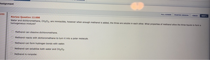 Solved Assignment CES FULL SCREEN PRINTER VERSION BACK NEET | Chegg.com