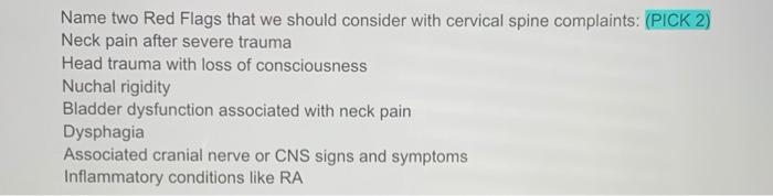 Solved Name two Red Flags that we should consider with | Chegg.com