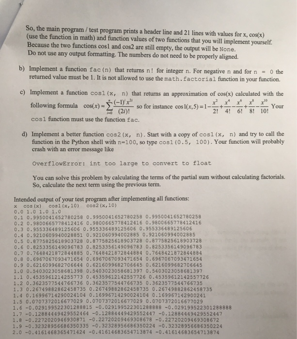 Solved assignment 1a-d in Python. please explain your steps, | Chegg.com