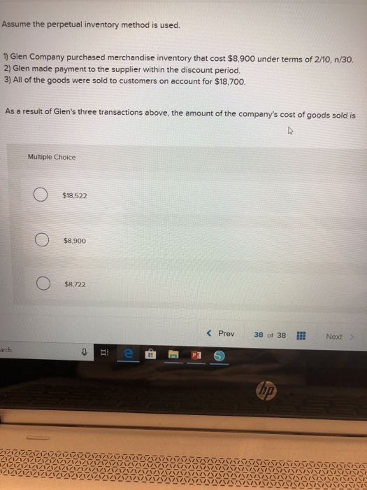 Solved Assume the perpetual inventory method is used. 1) | Chegg.com
