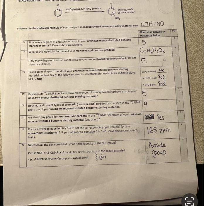 Solved Please write the molecular formula of your assigned | Chegg.com