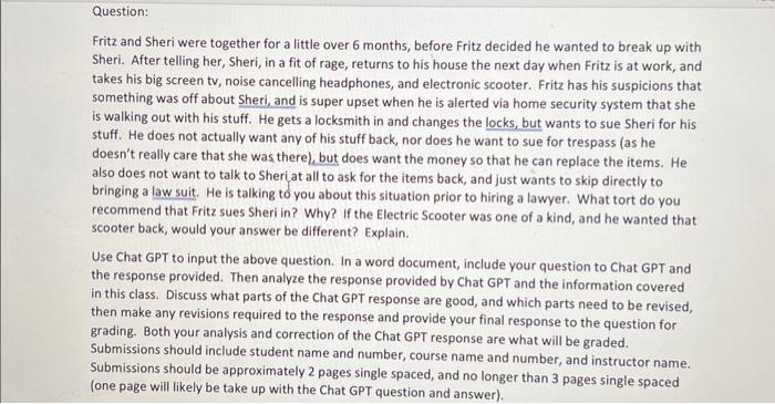 Fritz and Sheri were together for a little over 6 | Chegg.com