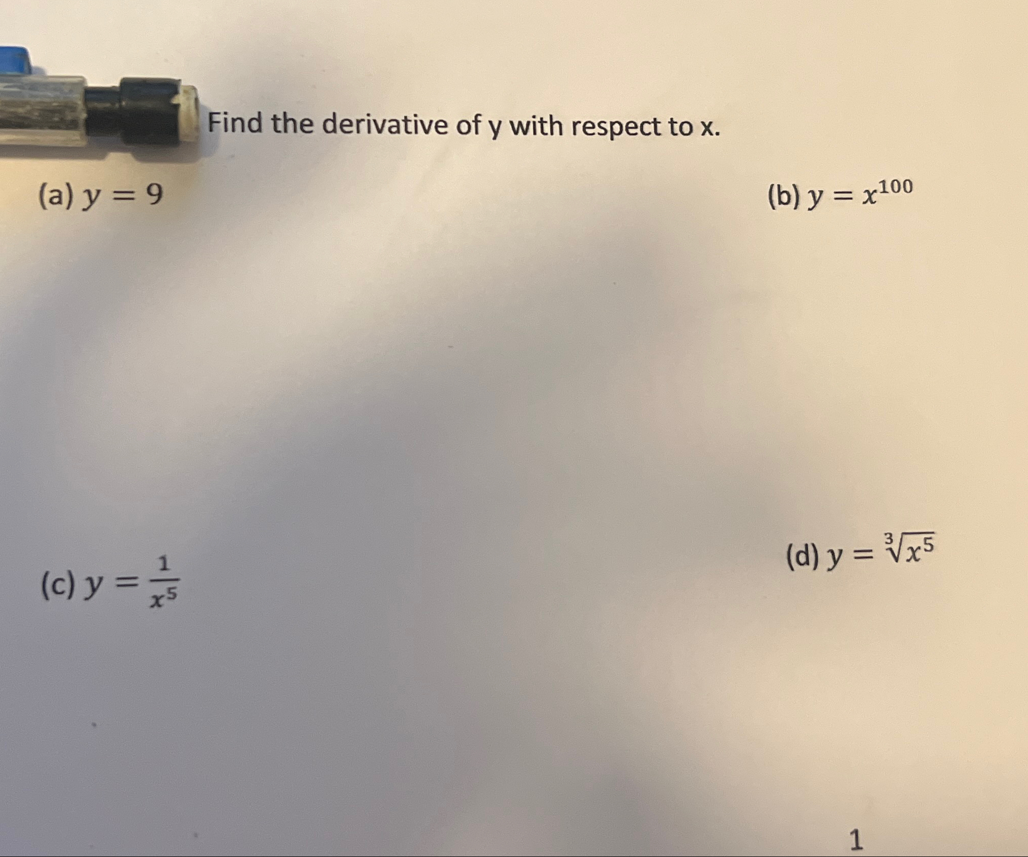 Solved Find the derivative of y ﻿with respect to | Chegg.com