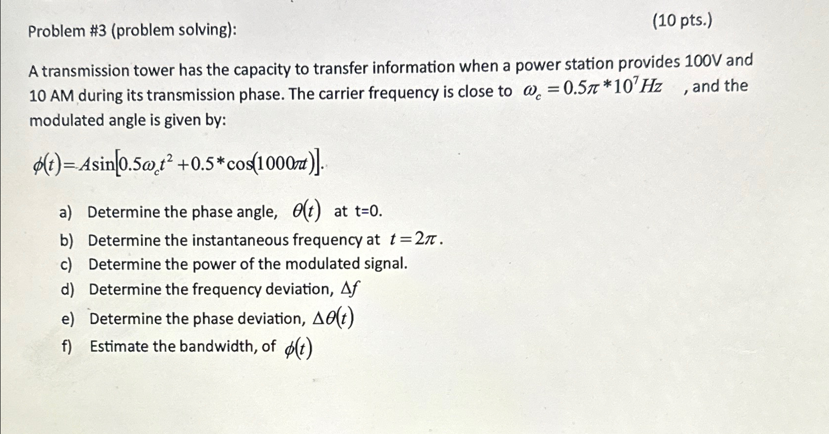 Solved Problem #3 (problem solving):(10 ﻿pts.)A transmission | Chegg.com
