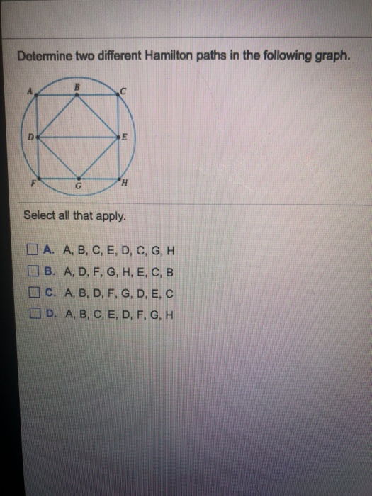 Solved Determine two different Hamilton paths in the | Chegg.com