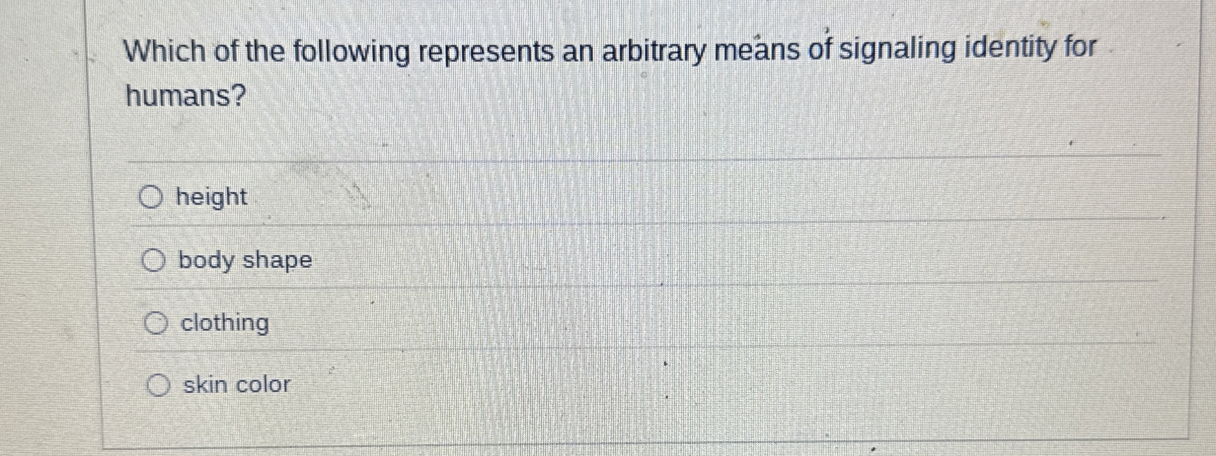 Solved Which of the following represents an arbitrary means | Chegg.com