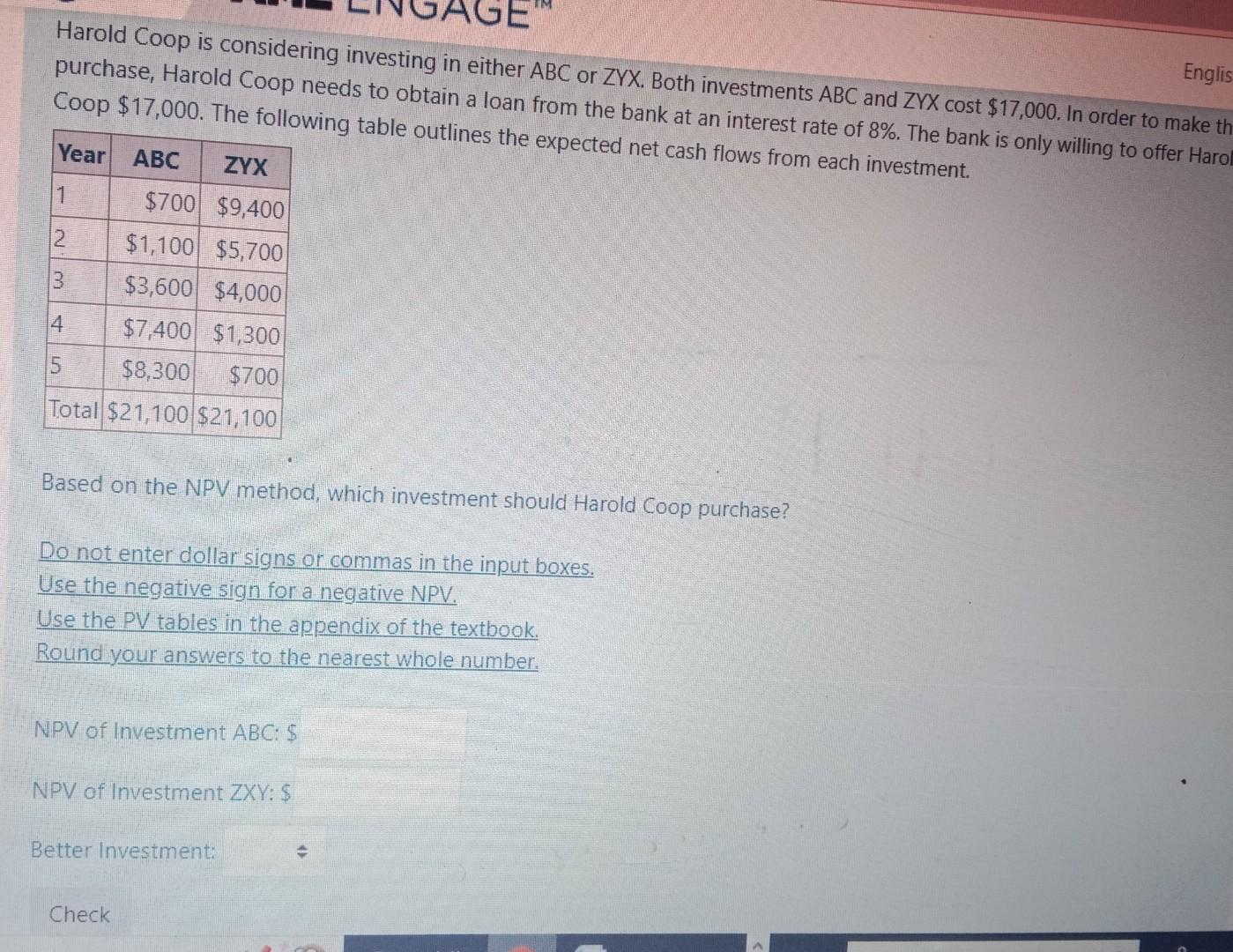 Solved Harold Coop is considering investing in either ABC or | Chegg.com