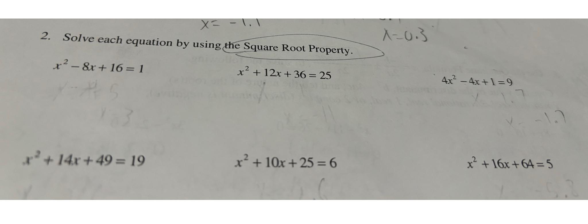 Solved Solve each equation by using the Square Root | Chegg.com