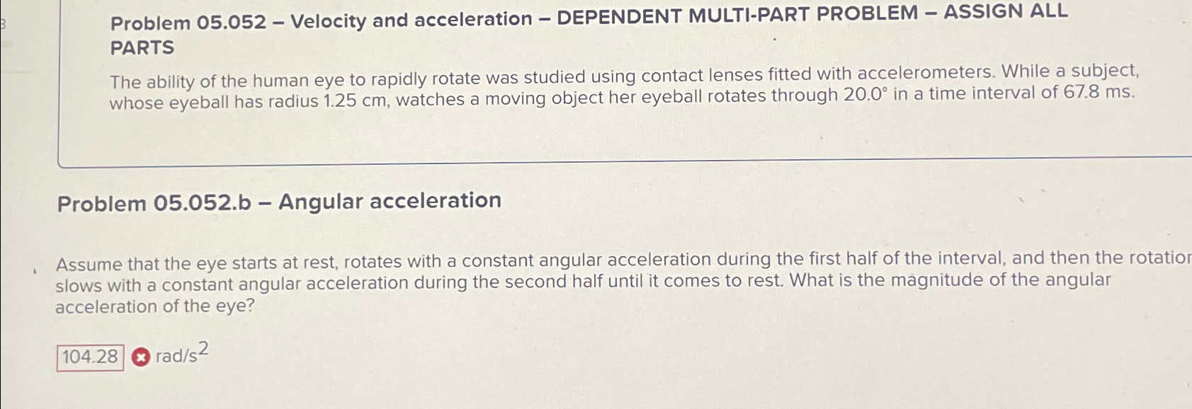 Solved Problem 05.052 - ﻿Velocity and acceleration - | Chegg.com