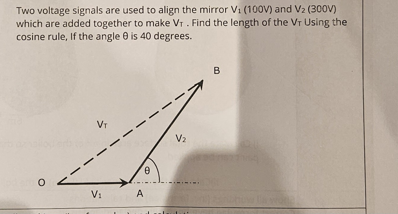 Solved Two voltage signals are used to align the mirror | Chegg.com