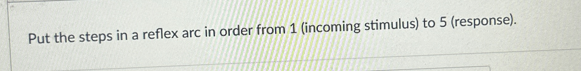 Solved Put the steps in a reflex arc in order from | Chegg.com