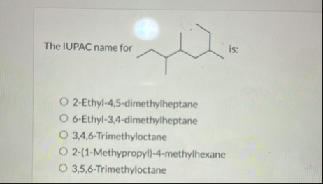 Solved The IUPAC name | Chegg.com