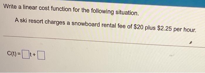 Solved Write a linear cost function for the following | Chegg.com