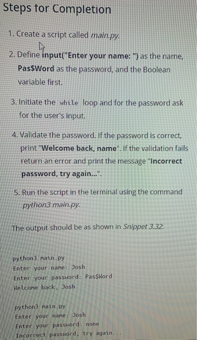 Solved Steps for Completion 1. Create a script called | Chegg.com