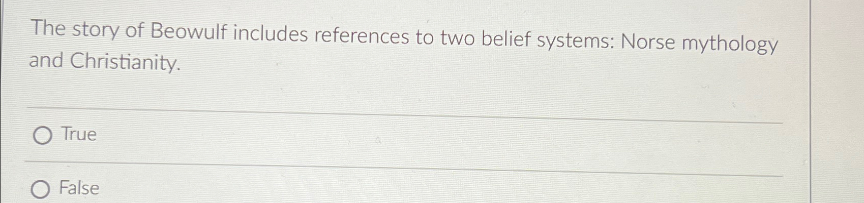 Solved The story of Beowulf includes references to two | Chegg.com