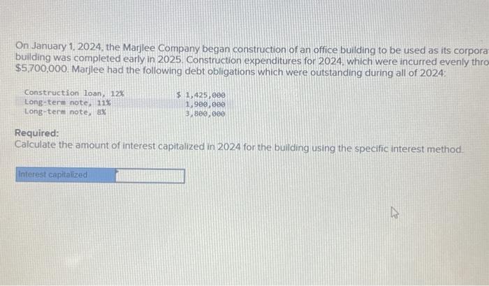 Solved On January 1,2024, the Marilee Company began | Chegg.com