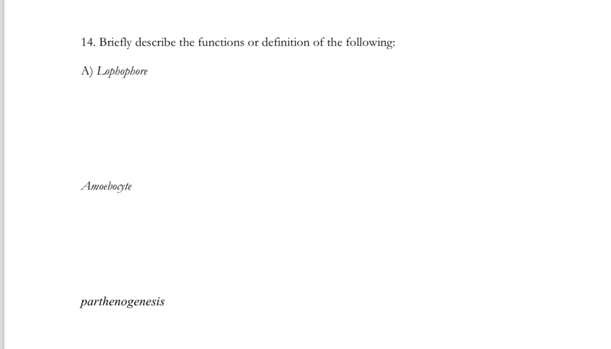 Solved Briefly describe the functions or definition of the | Chegg.com